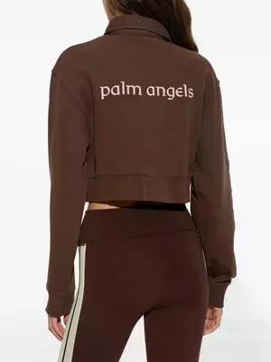 Palm Angels Cropped Quarter-zip Sweater