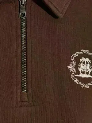 Palm Angels Cropped Quarter-zip Sweater