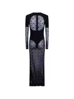 MARINE SERRE Layered Moon-print Dress - Black