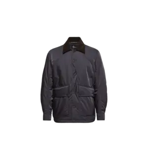 Moncler Louron Corduroy-trimmed Short Down Jacket - Blue