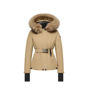 Moncler Laplance Gore-tex Shearling-trimmed Hooded Insulated Ski Jacket - Beige