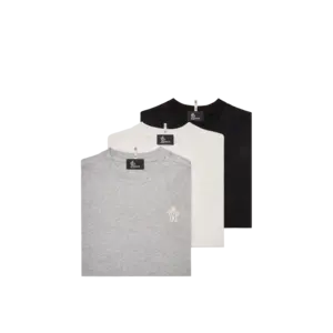Moncler Logo Patch Cotton Blend T-shirt - Gray