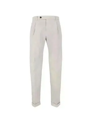 BERWICH Pleated Turn-up Straight-leg Trousers - Grey