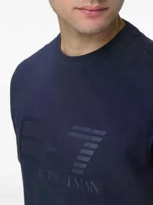 EA7 Logo-print T-shirt - Blue