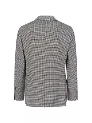 LARDINI X Sugar Houndstooth Double-breasted Jacket - Grey