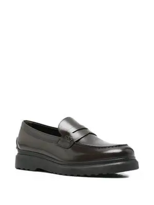 TOD'S Logo-plaque Leather Loafers
