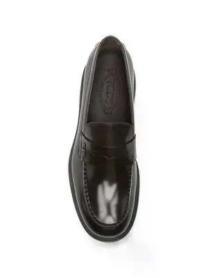 TOD'S Logo-plaque Leather Loafers
