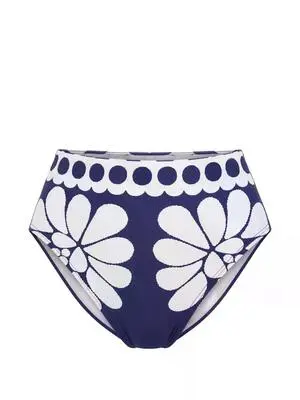 Farm Rio Floral-print High-waisted Bikini Bottoms