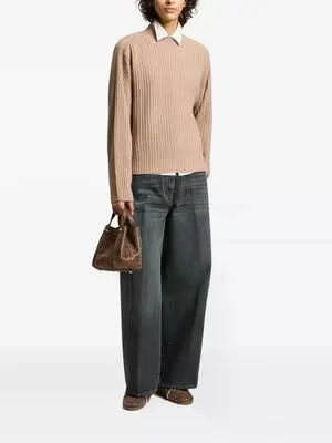 Peserico Ribbed-knit Mock-neck Sweater