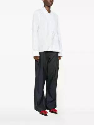 JW Anderson Pinstripe-print Asymmetric-hem Shirt