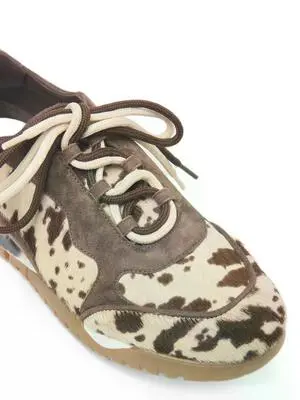 Peserico Animal-print Panelled Sneakers