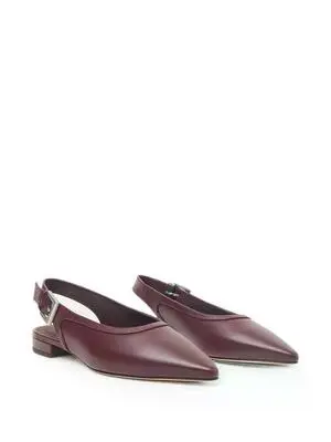Peserico Leather Slingback Pumps - Red