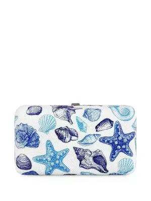 Judith Leiber Seashell-print Crystal-embellished Clutch Bag