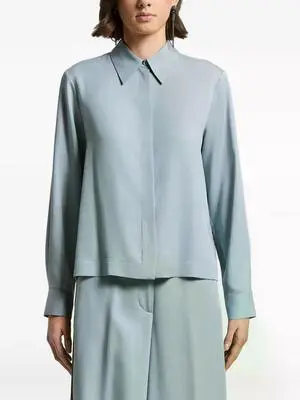 Peserico Point-collar Long-sleeved Shirt - Blue