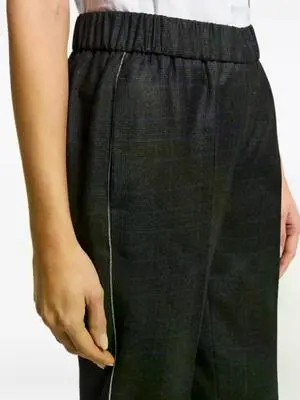 Peserico Check-pattern Stripe-detail Trousers
