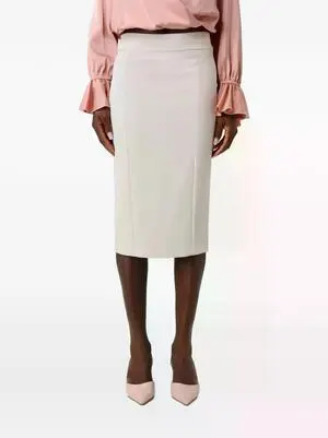 HANITA Exposed-zip Pencil Skirt - Neutrals