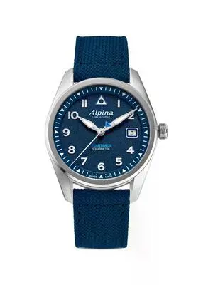 ALPINA Startimer Pilot Solarmetre 38mm Watch - Blue