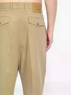 AMI Paris Pleated-detail Turn-up Trousers