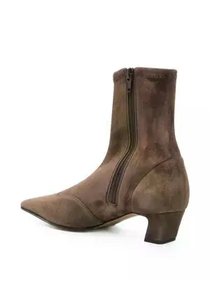Khaite Suede Pointed-toe Ankle Boots