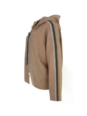 Lorena Antoniazzi Hooded Side-stripe Coat
