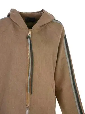 Lorena Antoniazzi Hooded Side-stripe Coat
