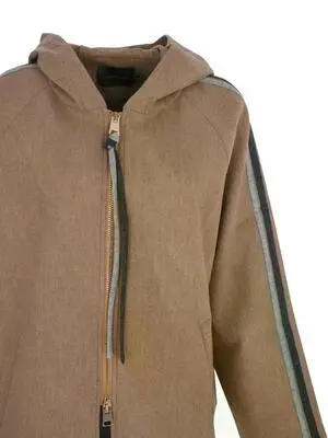 Lorena Antoniazzi Hooded Side-stripe Coat