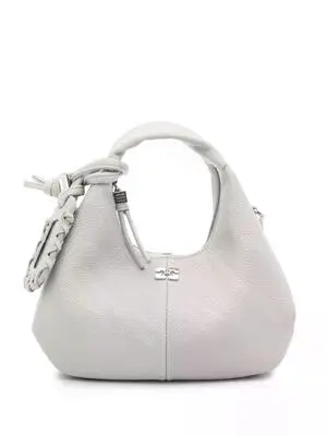 GANNI Mini Hobo Logo-plaque Tote Bag - Grey