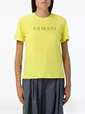 Emporio Armani Sequin-logo T-shirt - Yellow
