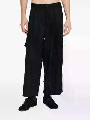 Yohji Yamamoto Button-detail Wool Cargo Pants