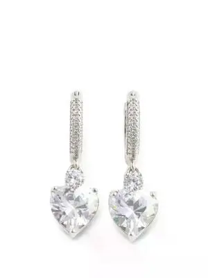 SELF-PORTRAIT Crystal Heart-pendant Earrings