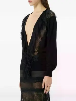 Blumarine Lace-trim Ruffled Cardigan