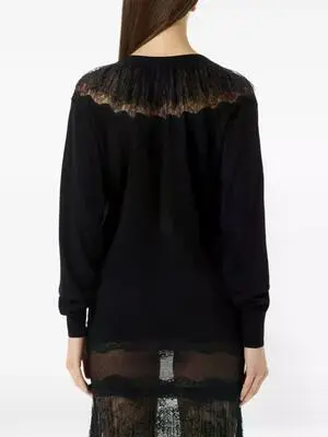 Blumarine Lace-trim Ruffled Cardigan
