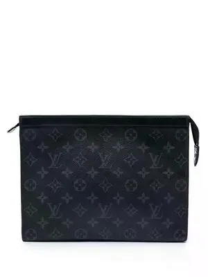 LOUIS VUITTON 2018 Monogram Eclipse Pochette Voyage Mm Clutch Bag - Black