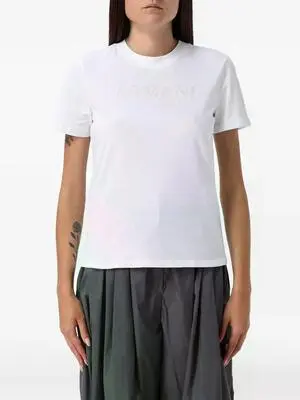 Emporio Armani Sequin-logo T-shirt - White