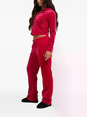 Juicy Couture Diamanté Velour Hoodie - Red