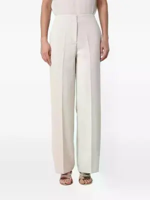 HANITA Pressed-crease Straight-leg Trousers - White