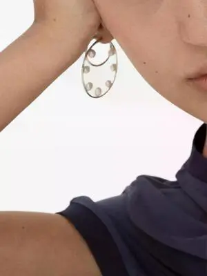 MARIA BLACK Baroque Neo Pearl Hoop Earring - Silver