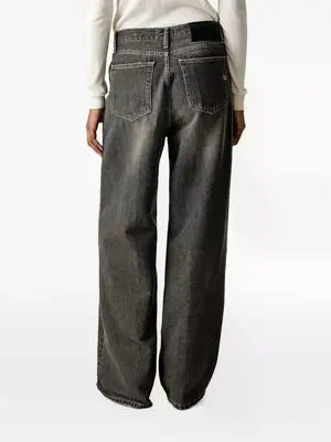 VICOLO Faded Wide-leg Jeans