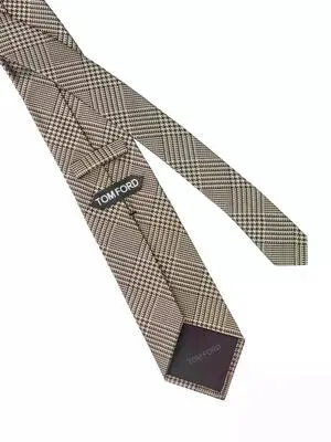 TOM FORD Prince Of Wales Check Tie - Neutrals