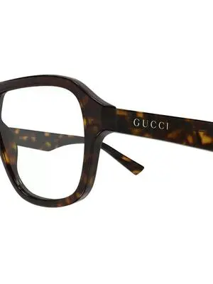 Gucci Tortoiseshell-effect Pilot-frame Glasses - Brown