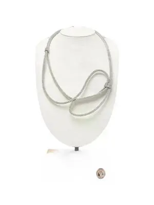 Peserico Beaded Loop Necklace - Silver