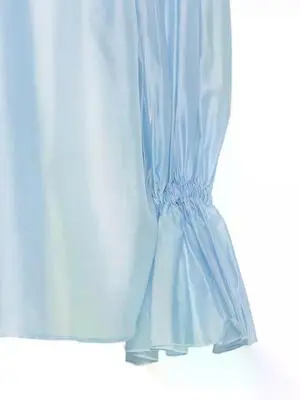 THELATEST Ruffled-neck Blouson-sleeve Shirt