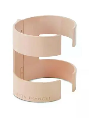 Elisabetta Franchi Rigid Bracelet With Logo - Neutrals