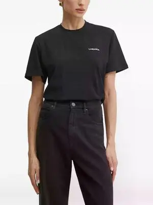 LA MANIA Short-sleeve Cotton T-shirt - Black