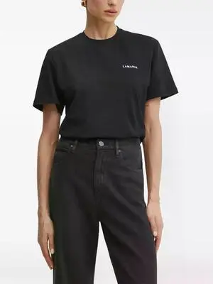 LA MANIA Short-sleeve Cotton T-shirt - Black
