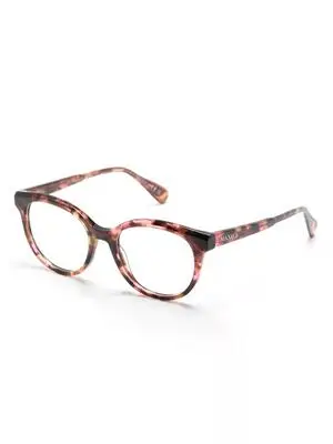 MAX&CO. Tortoiseshell-effect Round-frame Glasses - Pink