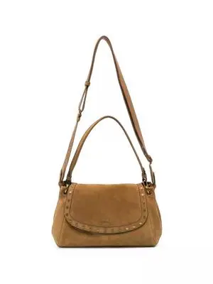 Isabel Marant Étoile Medium Chany Stud-embellished Suede Shoulder Bag - Neutrals