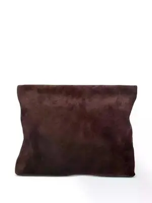 NILI LOTAN Suede Clutch Bag - Brown