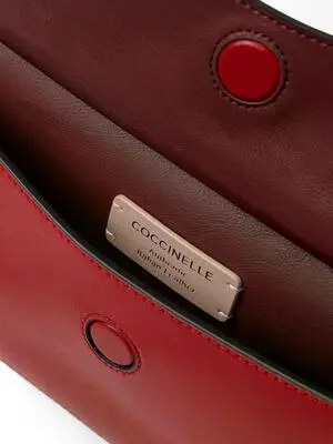 COCCINELLE Tortoiseshell-effect Logo-print Leather Tote Bag