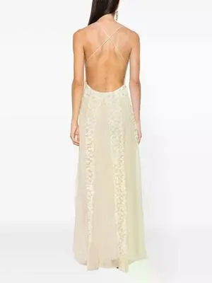 Fendi Floral-lace Belted Maxi Dress